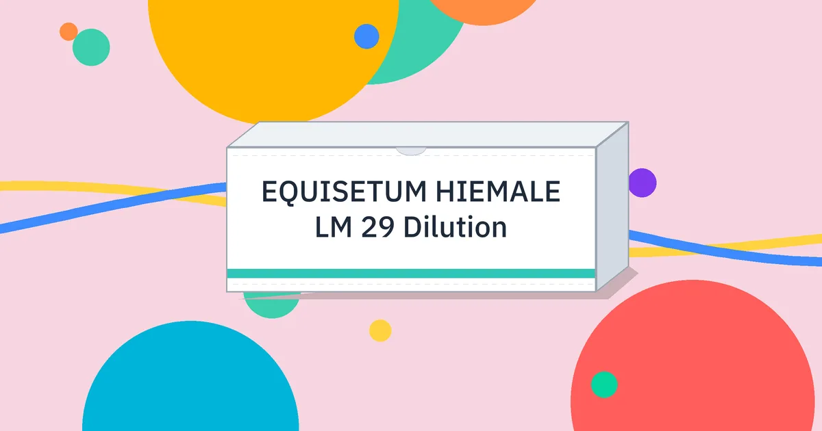 Symbolbild: Packung mit der Aufschrift EQUISETUM HIEMALE LM 29 Dilution (PZN 13473651) – Verfügbarkeit und Bezug in Apotheken in Frankfurt am Main