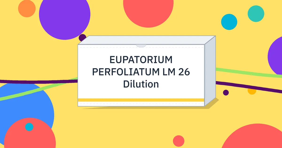 Symbolbild: Packung mit der Aufschrift EUPATORIUM PERFOLIATUM LM 26 Dilution (PZN 12846357) – Verfügbarkeit und Bezug in Apotheken in Frankfurt am Main