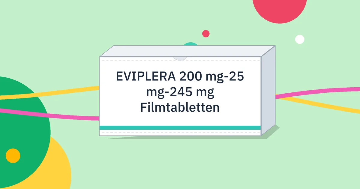 Symbolbild: Packung mit der Aufschrift EVIPLERA 200 mg-25 mg-245 mg Filmtabletten (PZN 19237644) – Verfügbarkeit und Bezug in Apotheken in Frankfurt am Main
