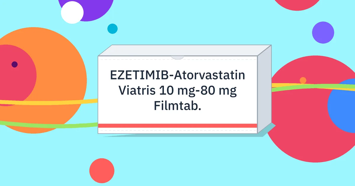 Symbolbild: Packung mit der Aufschrift EZETIMIB-Atorvastatin Viatris 10 mg-80 mg Filmtab. (PZN 19278399) – Verfügbarkeit und Bezug in Apotheken in Frankfurt am Main