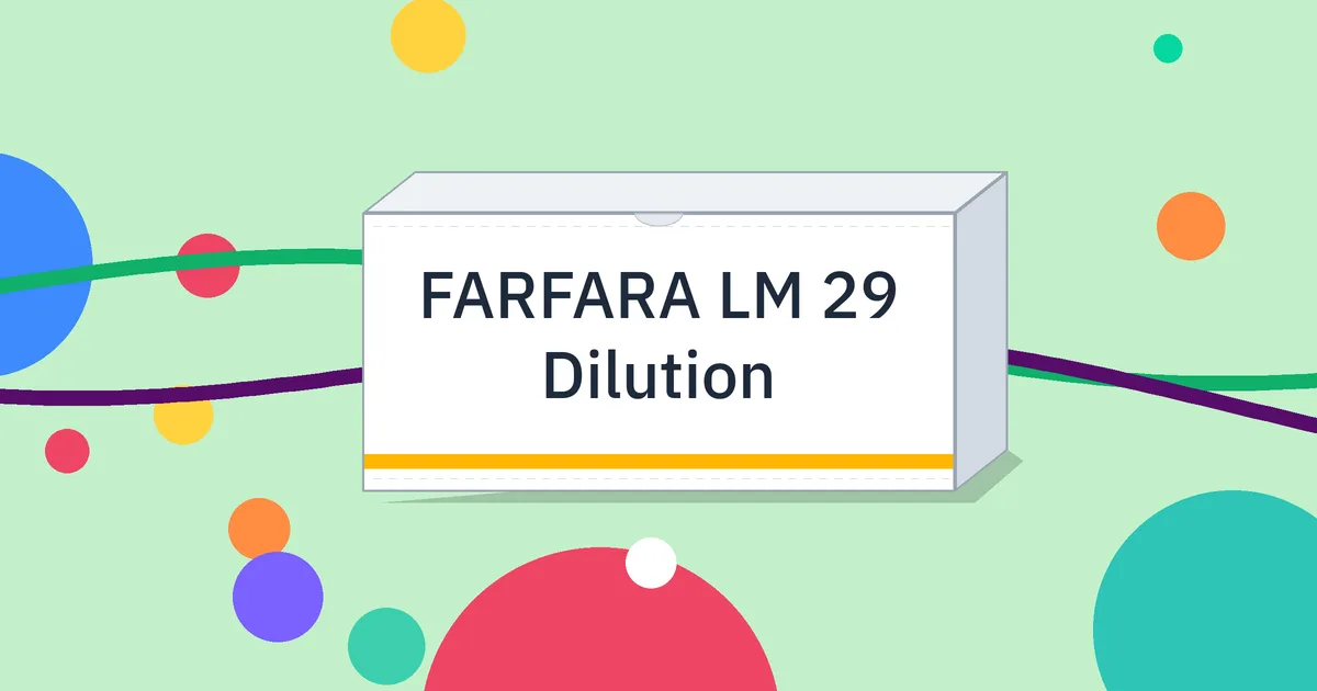 Symbolbild: Packung mit der Aufschrift FARFARA LM 29 Dilution (PZN 13487601) – Verfügbarkeit und Bezug in Apotheken in Frankfurt am Main