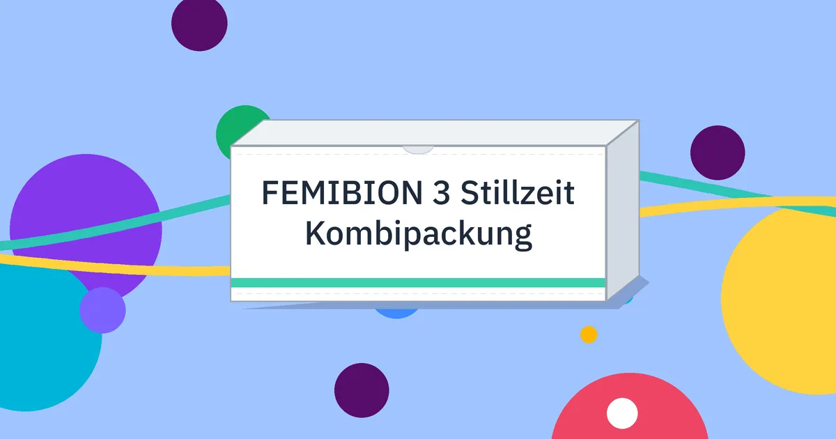 Symbolbild: Packung mit der Aufschrift FEMIBION 3 Stillzeit Kombipackung (PZN 15200058) – Verfügbarkeit und Bezug in Apotheken in Frankfurt am Main