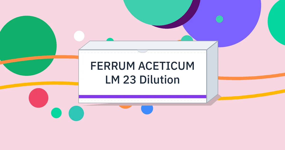 Symbolbild: Packung mit der Aufschrift FERRUM ACETICUM LM 23 Dilution (PZN 13488457) – Verfügbarkeit und Bezug in Apotheken in Frankfurt am Main