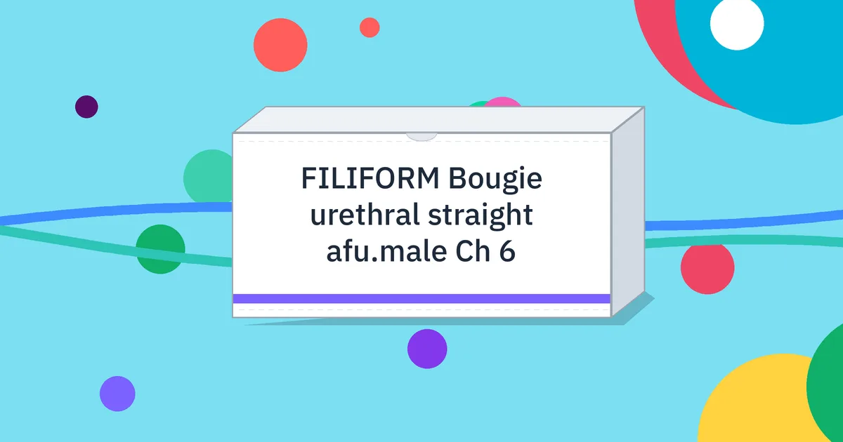 Symbolbild: Packung mit der Aufschrift FILIFORM Bougie urethral straight afu.male Ch 6 (PZN 18188719) – Verfügbarkeit und Bezug in Apotheken in Frankfurt am Main