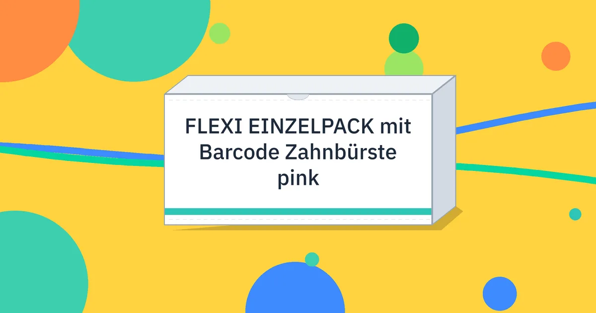 Symbolbild: Packung mit der Aufschrift FLEXI EINZELPACK mit Barcode Zahnbürste pink (PZN 11124260) – Verfügbarkeit und Bezug in Apotheken in Frankfurt am Main