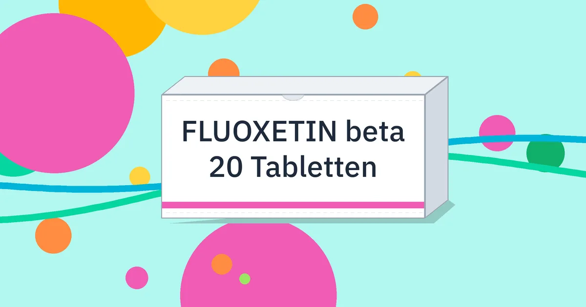 Symbolbild: Packung mit der Aufschrift FLUOXETIN beta 20 Tabletten (PZN 03702694) – Verfügbarkeit und Bezug in Apotheken in Frankfurt am Main
