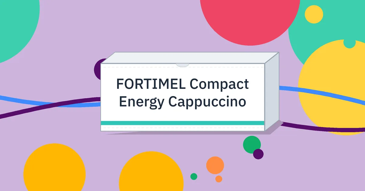 Symbolbild: Packung mit der Aufschrift FORTIMEL Compact Energy Cappuccino (PZN 16746500) – Verfügbarkeit und Bezug in Apotheken in Frankfurt am Main
