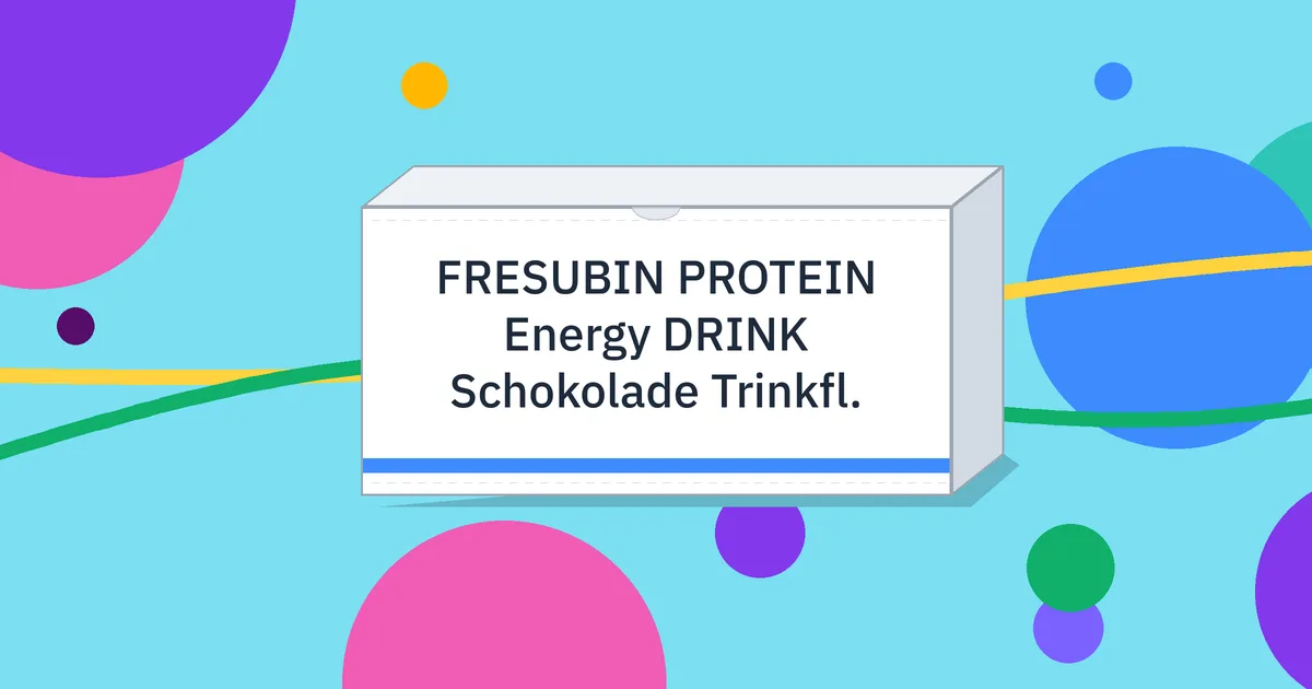 Symbolbild: Packung mit der Aufschrift FRESUBIN PROTEIN Energy DRINK Schokolade Trinkfl. (PZN 19116691) – Verfügbarkeit und Bezug in Apotheken in Frankfurt am Main