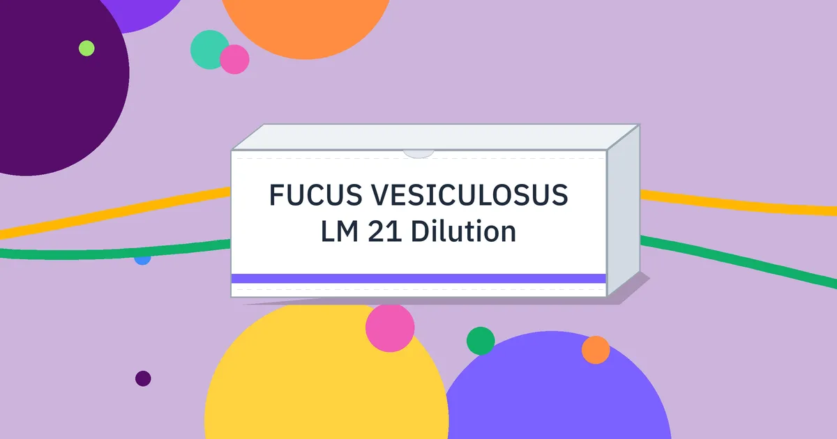 Symbolbild: Packung mit der Aufschrift FUCUS VESICULOSUS LM 21 Dilution (PZN 13493079) – Verfügbarkeit und Bezug in Apotheken in Frankfurt am Main