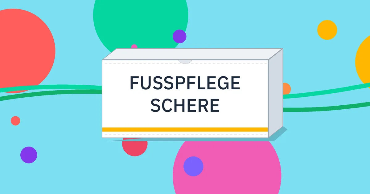 Symbolbild: Packung mit der Aufschrift FUSSPFLEGE SCHERE (PZN 07497268) – Verfügbarkeit und Bezug in Apotheken in Frankfurt am Main