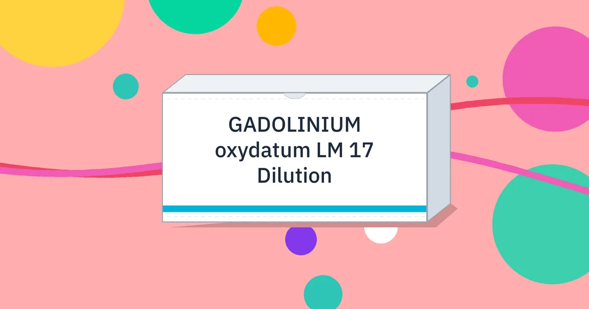 Symbolbild: Packung mit der Aufschrift GADOLINIUM oxydatum LM 17 Dilution (PZN 13494400) – Verfügbarkeit und Bezug in Apotheken in Frankfurt am Main