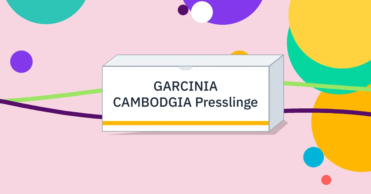 Symbolbild: Packung mit der Aufschrift GARCINIA CAMBODGIA Presslinge (PZN 10330023) – Verfügbarkeit und Bezug in Apotheken in Frankfurt am Main