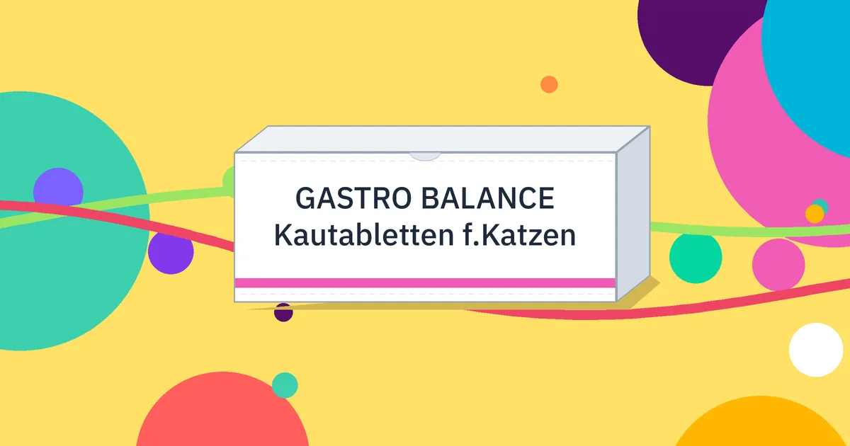 Symbolbild: Packung mit der Aufschrift GASTRO BALANCE Kautabletten f.Katzen (PZN 16826363) – Verfügbarkeit und Bezug in Apotheken in Frankfurt am Main