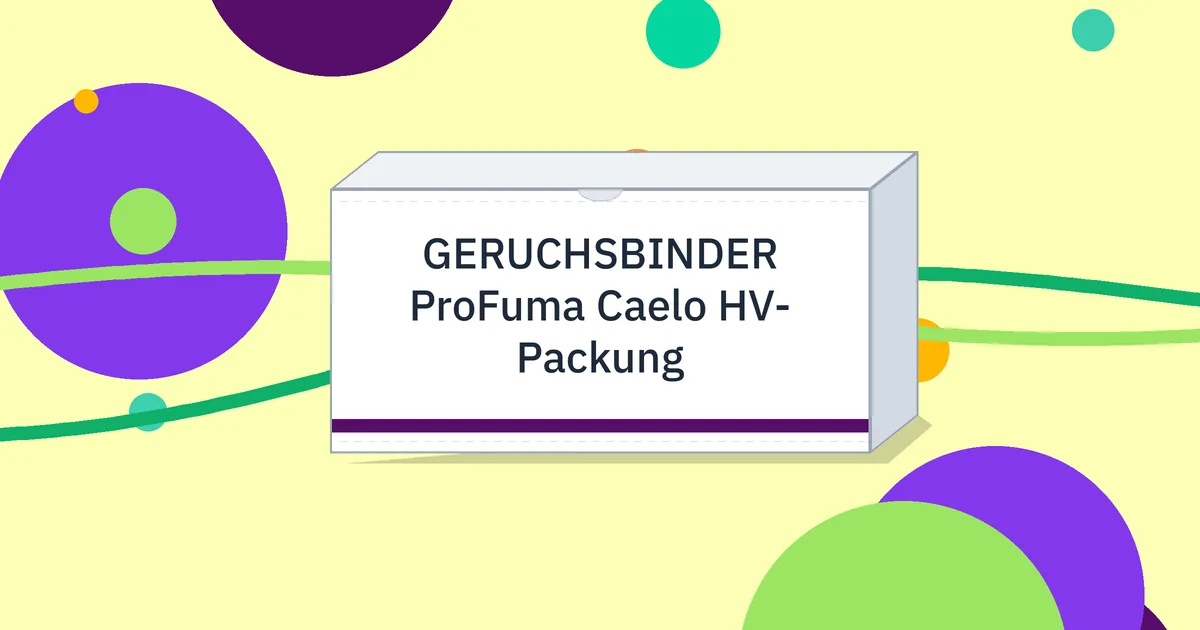 Symbolbild: Packung mit der Aufschrift GERUCHSBINDER ProFuma Caelo HV-Packung (PZN 07111168) – Verfügbarkeit und Bezug in Apotheken in Frankfurt am Main