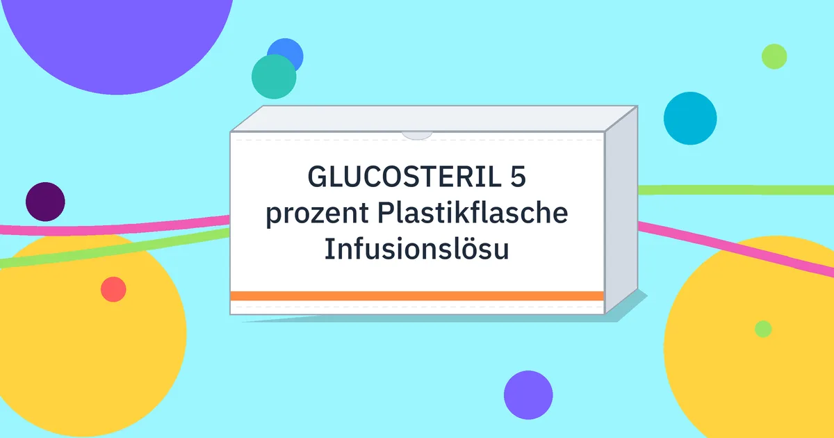 Symbolbild: Packung mit der Aufschrift GLUCOSTERIL 5 prozent Plastikflasche Infusionslösu (PZN 04976896) – Verfügbarkeit und Bezug in Apotheken in Frankfurt am Main