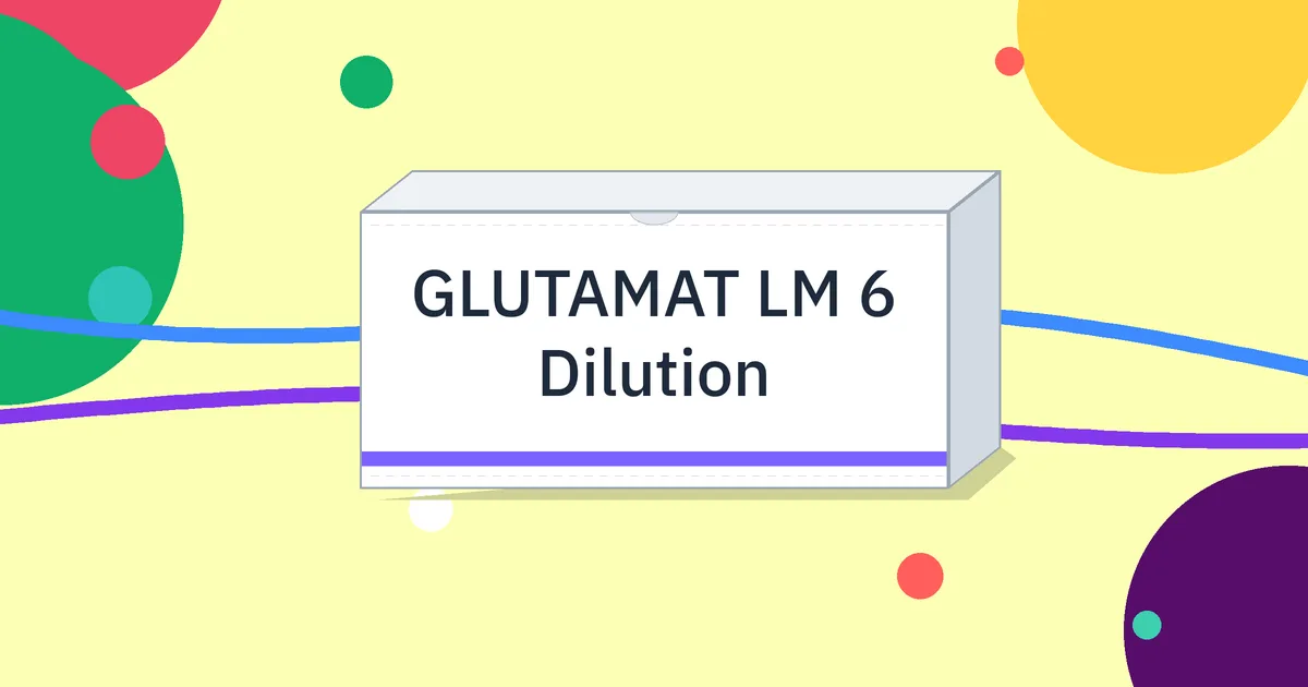 Symbolbild: Packung mit der Aufschrift GLUTAMAT LM 6 Dilution (PZN 12879339) – Verfügbarkeit und Bezug in Apotheken in Frankfurt am Main