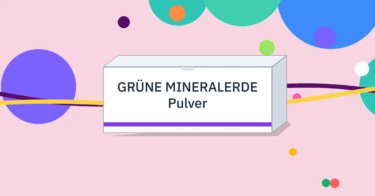 Symbolbild: Packung mit der Aufschrift GRÜNE MINERALERDE Pulver (PZN 10991405) – Verfügbarkeit und Bezug in Apotheken in Frankfurt am Main