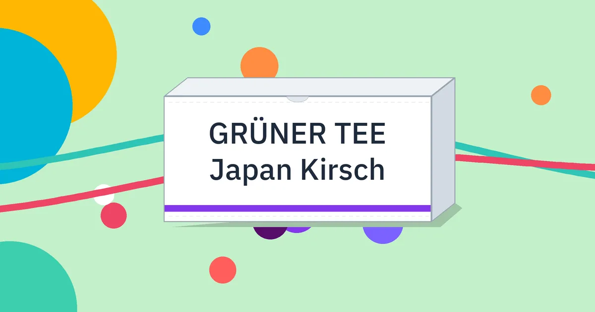 Symbolbild: Packung mit der Aufschrift GRÜNER TEE Japan Kirsch (PZN 00051546) – Verfügbarkeit und Bezug in Apotheken in Frankfurt am Main