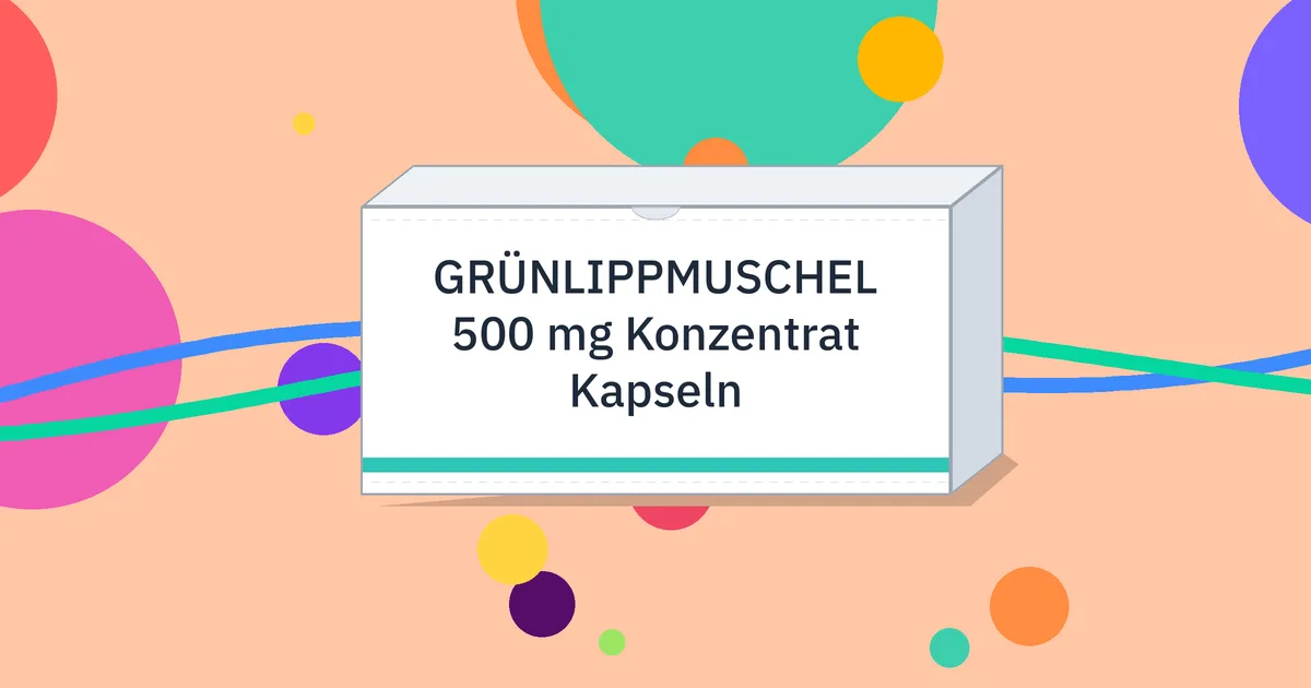 Symbolbild: Packung mit der Aufschrift GRÜNLIPPMUSCHEL 500 mg Konzentrat Kapseln (PZN 09222021) – Verfügbarkeit und Bezug in Apotheken in Frankfurt am Main