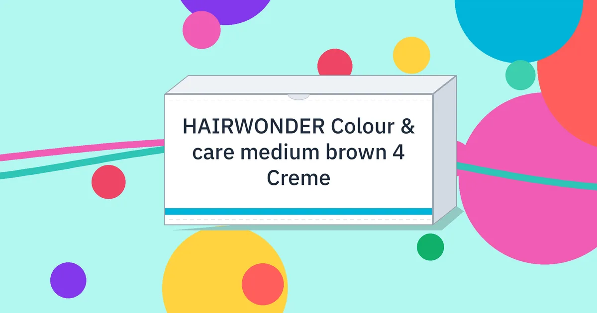 Symbolbild: Packung mit der Aufschrift HAIRWONDER Colour & care medium brown 4 Creme (PZN 09440723) – Verfügbarkeit und Bezug in Apotheken in Frankfurt am Main
