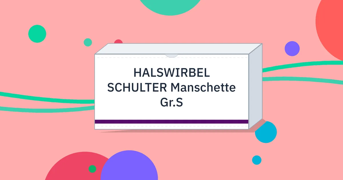 Symbolbild: Packung mit der Aufschrift HALSWIRBEL SCHULTER Manschette Gr.S (PZN 05548487) – Verfügbarkeit und Bezug in Apotheken in Frankfurt am Main