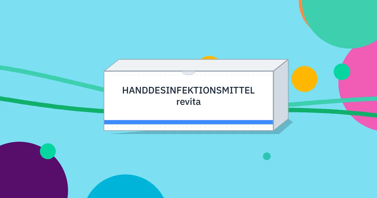 Symbolbild: Packung mit der Aufschrift HANDDESINFEKTIONSMITTEL revita (PZN 16632966) – Verfügbarkeit und Bezug in Apotheken in Frankfurt am Main