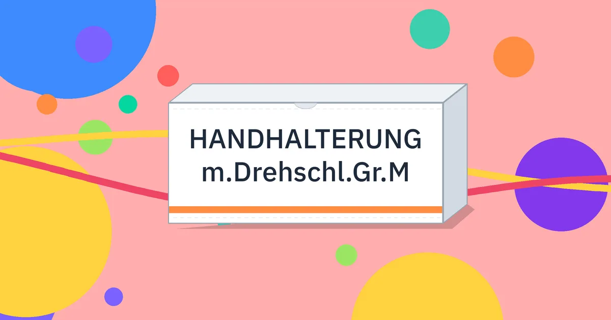 Symbolbild: Packung mit der Aufschrift HANDHALTERUNG m.Drehschl.Gr.M (PZN 11568258) – Verfügbarkeit und Bezug in Apotheken in Frankfurt am Main