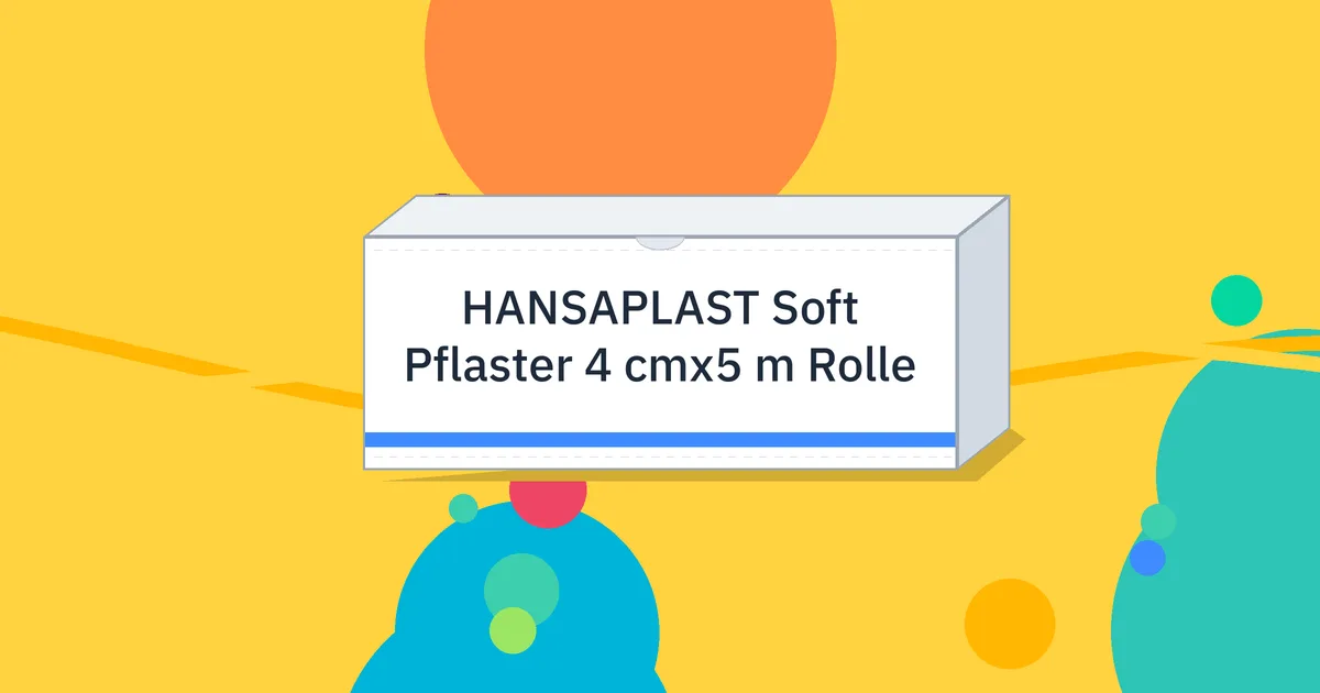 Symbolbild: Packung mit der Aufschrift HANSAPLAST Soft Pflaster 4 cmx5 m Rolle (PZN 18835314) – Verfügbarkeit und Bezug in Apotheken in Frankfurt am Main