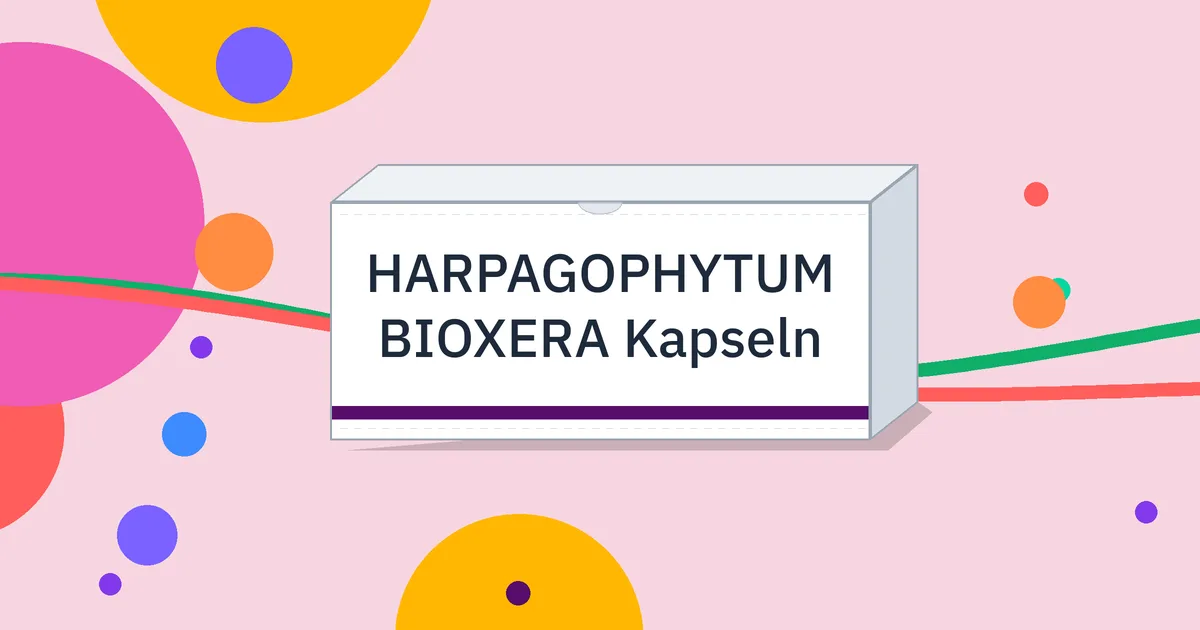 Symbolbild: Packung mit der Aufschrift HARPAGOPHYTUM BIOXERA Kapseln (PZN 08830793) – Verfügbarkeit und Bezug in Apotheken in Frankfurt am Main