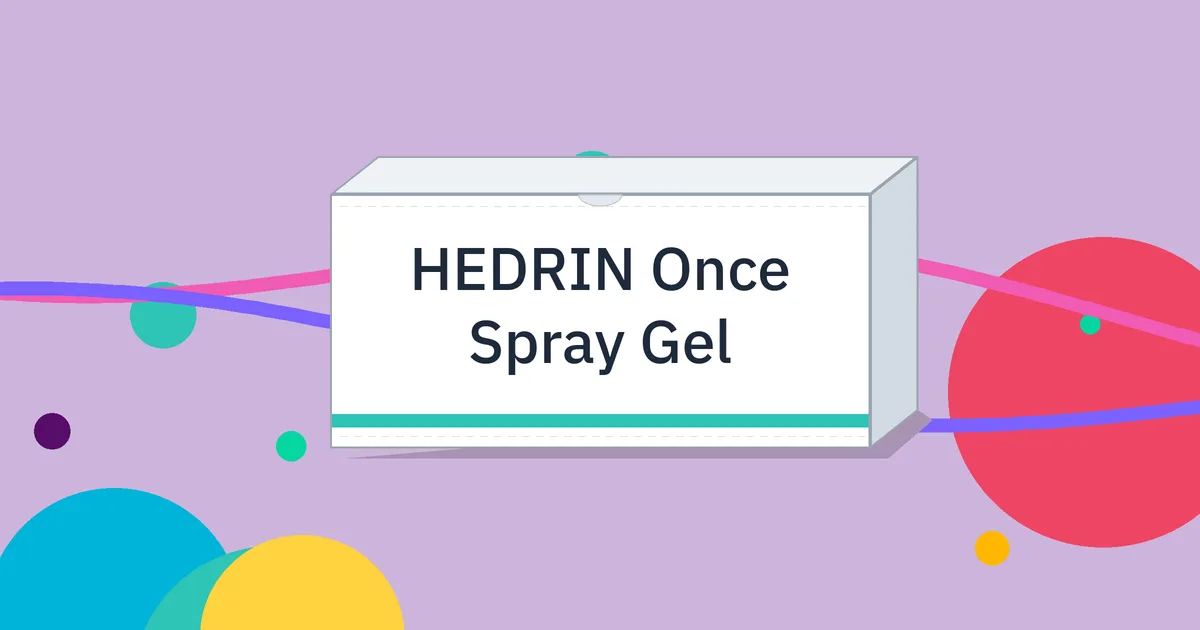 Symbolbild: Packung mit der Aufschrift HEDRIN Once Spray Gel (PZN 12773078) – Verfügbarkeit und Bezug in Apotheken in Frankfurt am Main