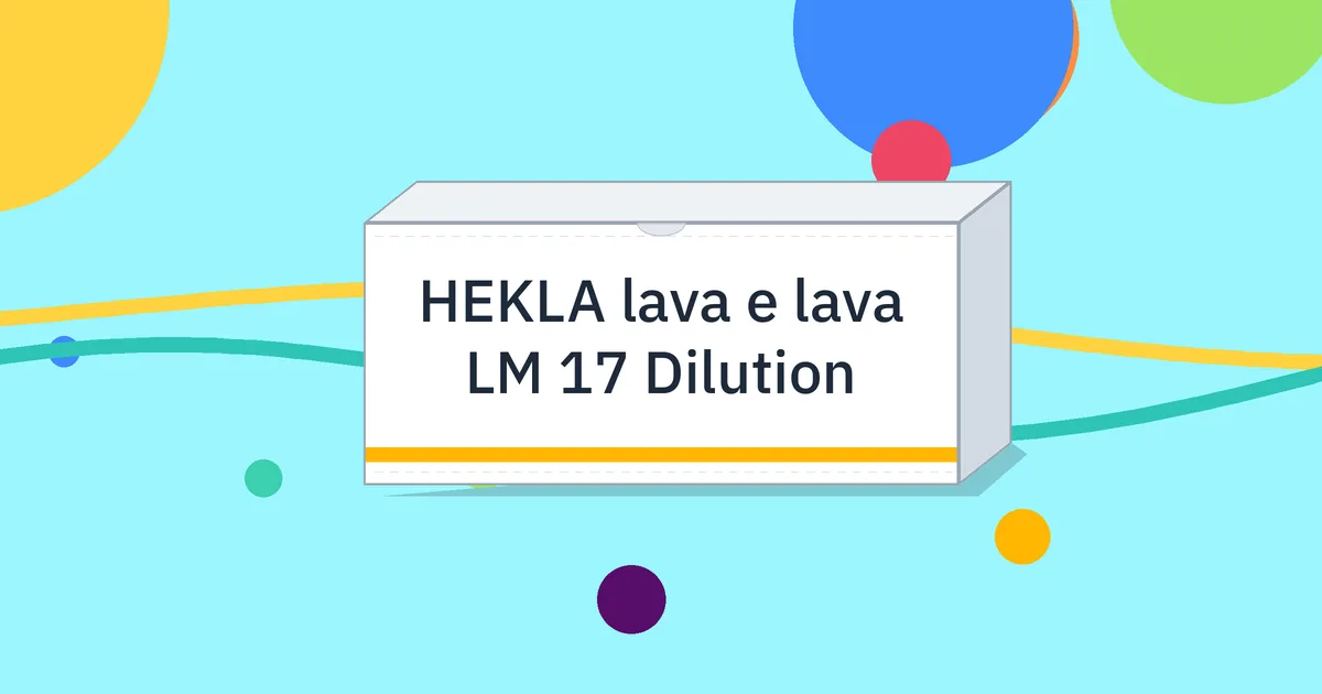 Symbolbild: Packung mit der Aufschrift HEKLA lava e lava LM 17 Dilution (PZN 12800527) – Verfügbarkeit und Bezug in Apotheken in Frankfurt am Main