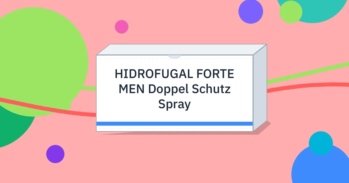Symbolbild: Packung mit der Aufschrift HIDROFUGAL FORTE MEN Doppel Schutz Spray (PZN 19118721) – Verfügbarkeit und Bezug in Apotheken in Frankfurt am Main