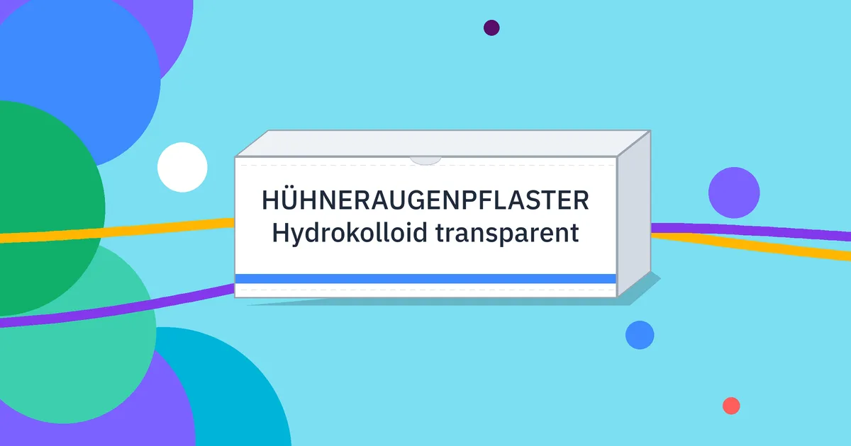 Symbolbild: Packung mit der Aufschrift HÜHNERAUGENPFLASTER Hydrokolloid transparent (PZN 20162259) – Verfügbarkeit und Bezug in Apotheken in Frankfurt am Main