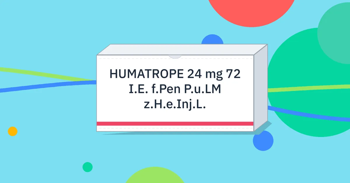 Symbolbild: Packung mit der Aufschrift HUMATROPE 24 mg 72 I.E. f.Pen P.u.LM z.H.e.Inj.L. (PZN 17669173) – Verfügbarkeit und Bezug in Apotheken in Frankfurt am Main