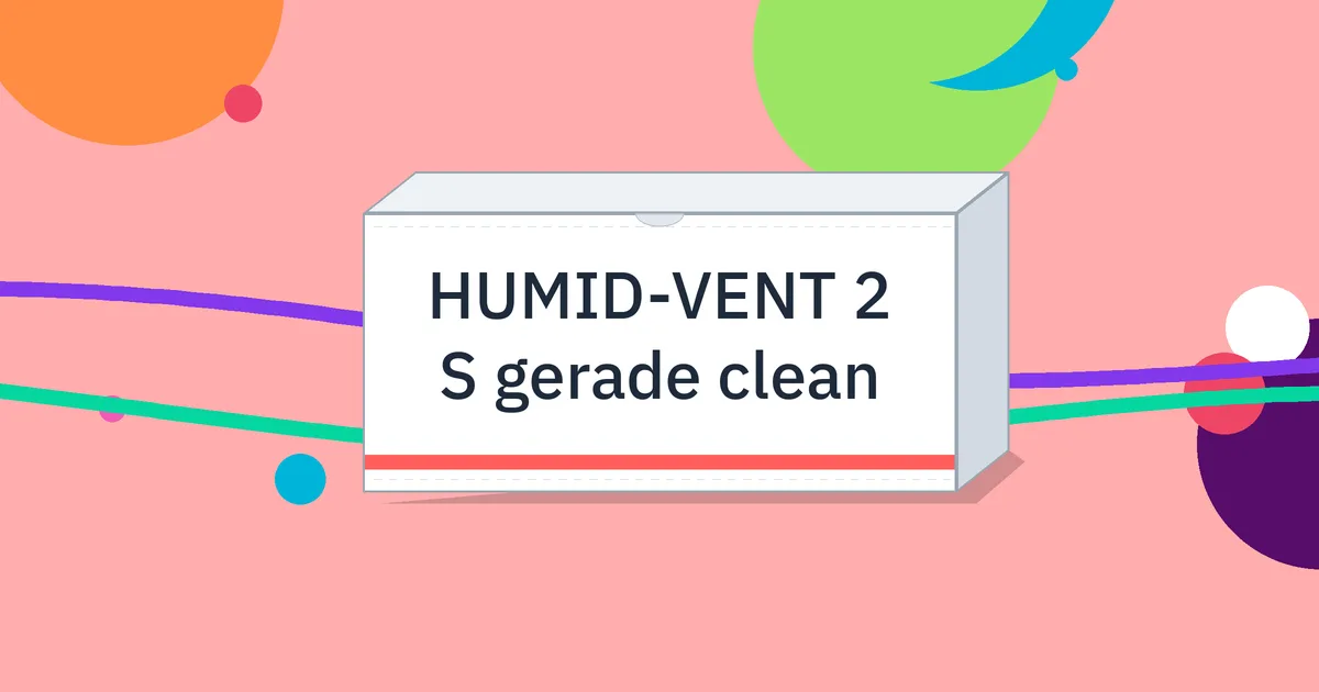 Symbolbild: Packung mit der Aufschrift HUMID-VENT 2 S gerade clean (PZN 05033702) – Verfügbarkeit und Bezug in Apotheken in Frankfurt am Main