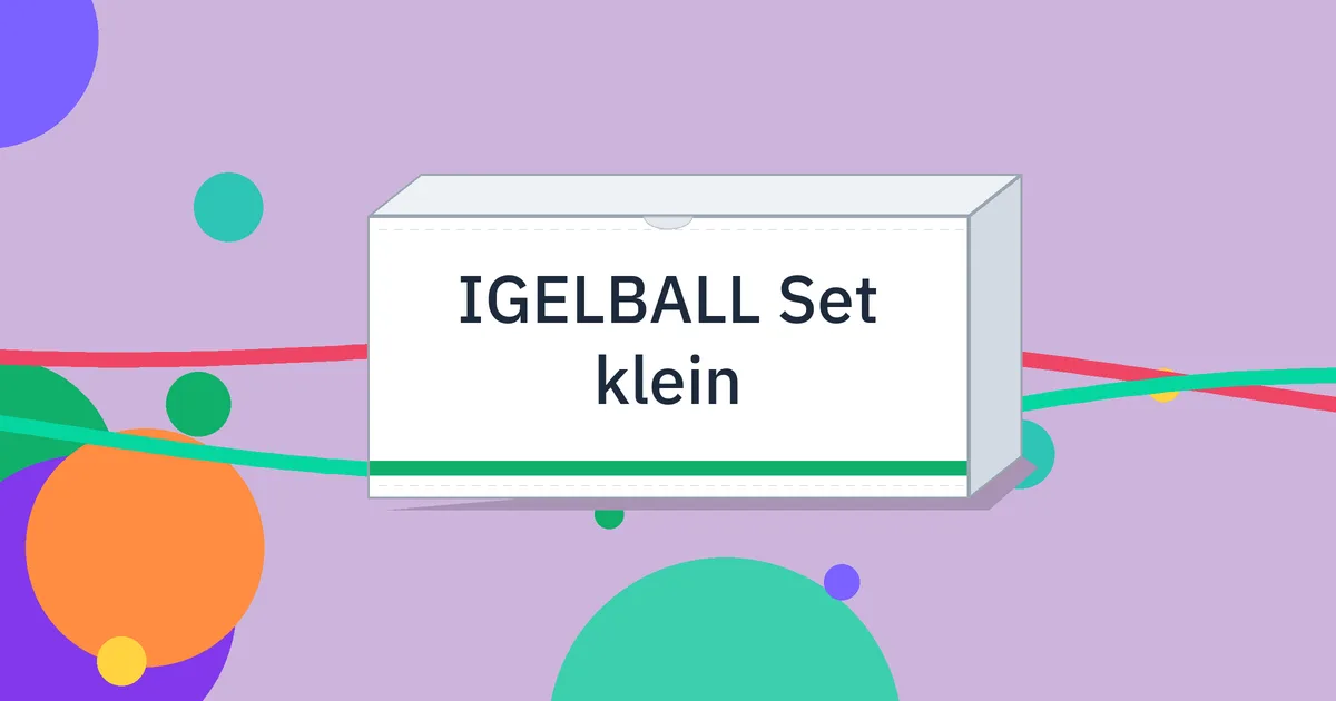 Symbolbild: Packung mit der Aufschrift IGELBALL Set klein (PZN 10998695) – Verfügbarkeit und Bezug in Apotheken in Frankfurt am Main