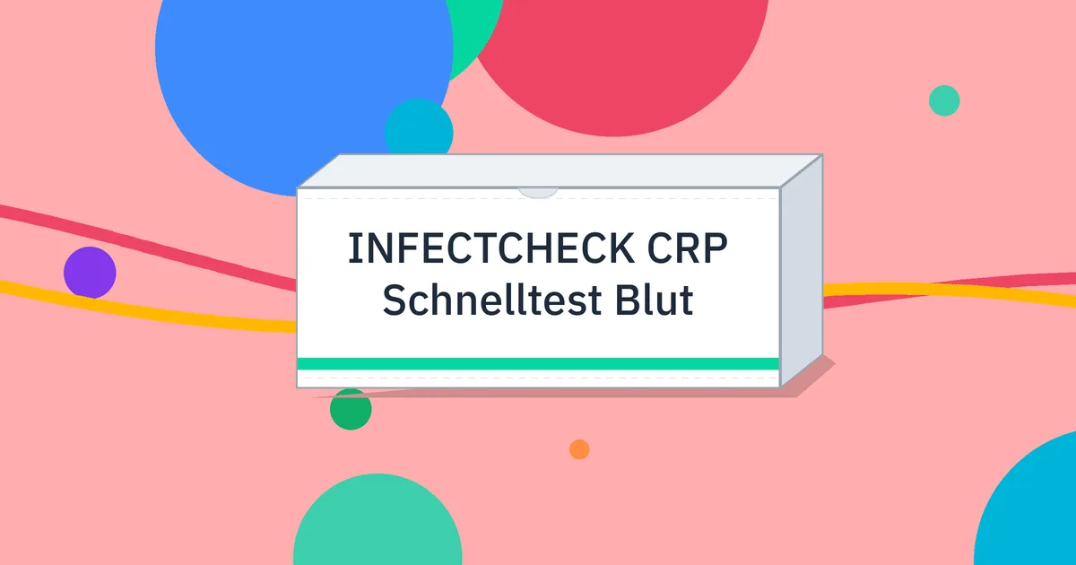 Symbolbild: Packung mit der Aufschrift INFECTCHECK CRP Schnelltest Blut (PZN 17554820) – Verfügbarkeit und Bezug in Apotheken in Frankfurt am Main