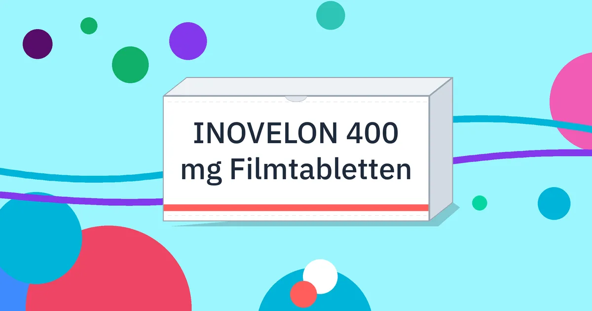 Symbolbild: Packung mit der Aufschrift INOVELON 400 mg Filmtabletten (PZN 16779511) – Verfügbarkeit und Bezug in Apotheken in Frankfurt am Main