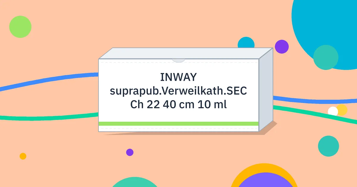 Symbolbild: Packung mit der Aufschrift INWAY suprapub.Verweilkath.SEC Ch 22 40 cm 10 ml (PZN 00102746) – Verfügbarkeit und Bezug in Apotheken in Frankfurt am Main