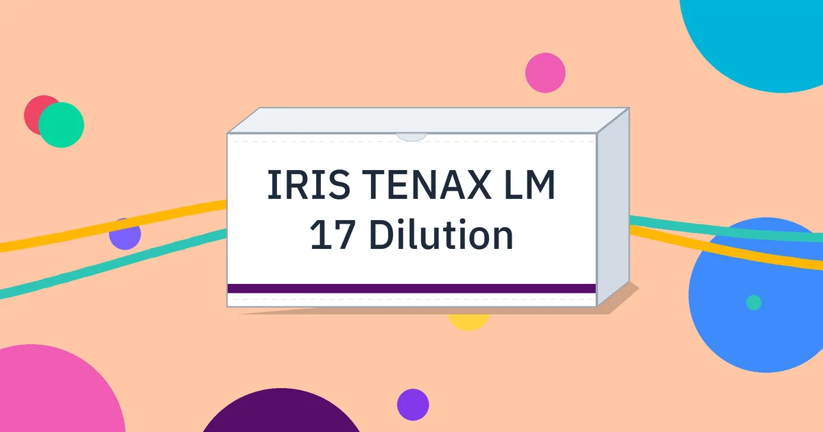 Symbolbild: Packung mit der Aufschrift IRIS TENAX LM 17 Dilution (PZN 12914426) – Verfügbarkeit und Bezug in Apotheken in Frankfurt am Main