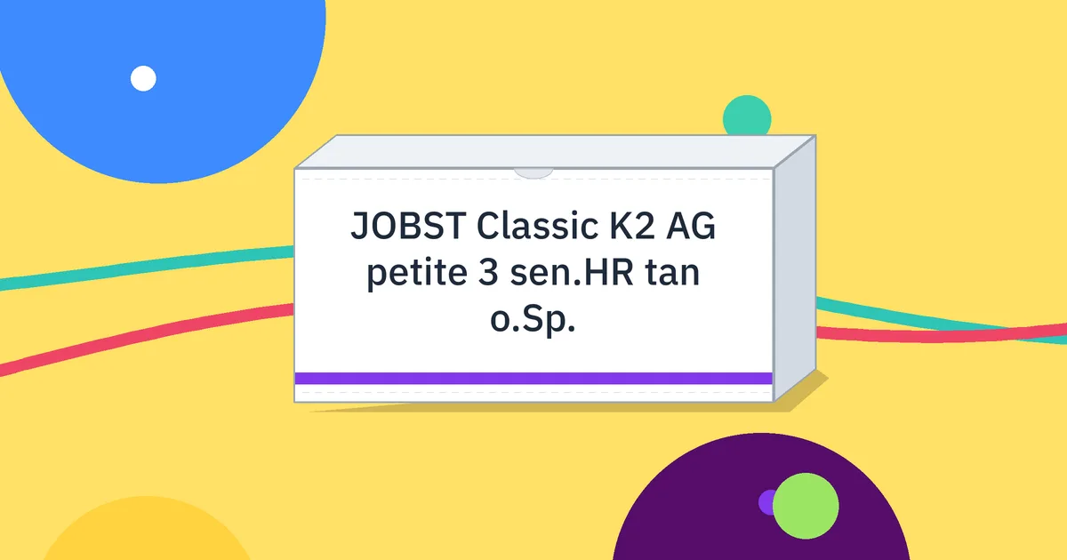 Symbolbild: Packung mit der Aufschrift JOBST Classic K2 AG petite 3 sen.HR tan o.Sp. (PZN 17961181) – Verfügbarkeit und Bezug in Apotheken in Frankfurt am Main