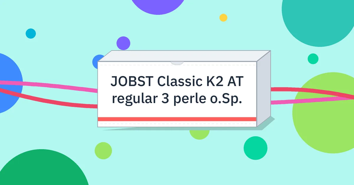 Symbolbild: Packung mit der Aufschrift JOBST Classic K2 AT regular 3 perle o.Sp. (PZN 10728837) – Verfügbarkeit und Bezug in Apotheken in Frankfurt am Main