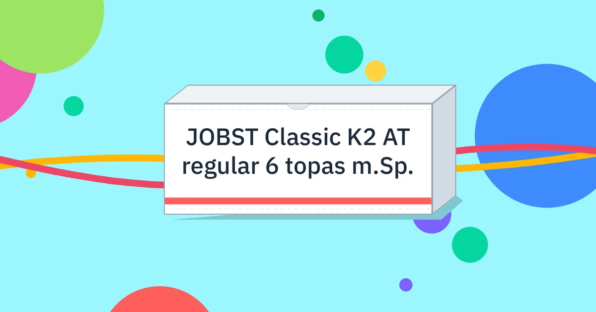 Symbolbild: Packung mit der Aufschrift JOBST Classic K2 AT regular 6 topas m.Sp. (PZN 13069128) – Verfügbarkeit und Bezug in Apotheken in Frankfurt am Main