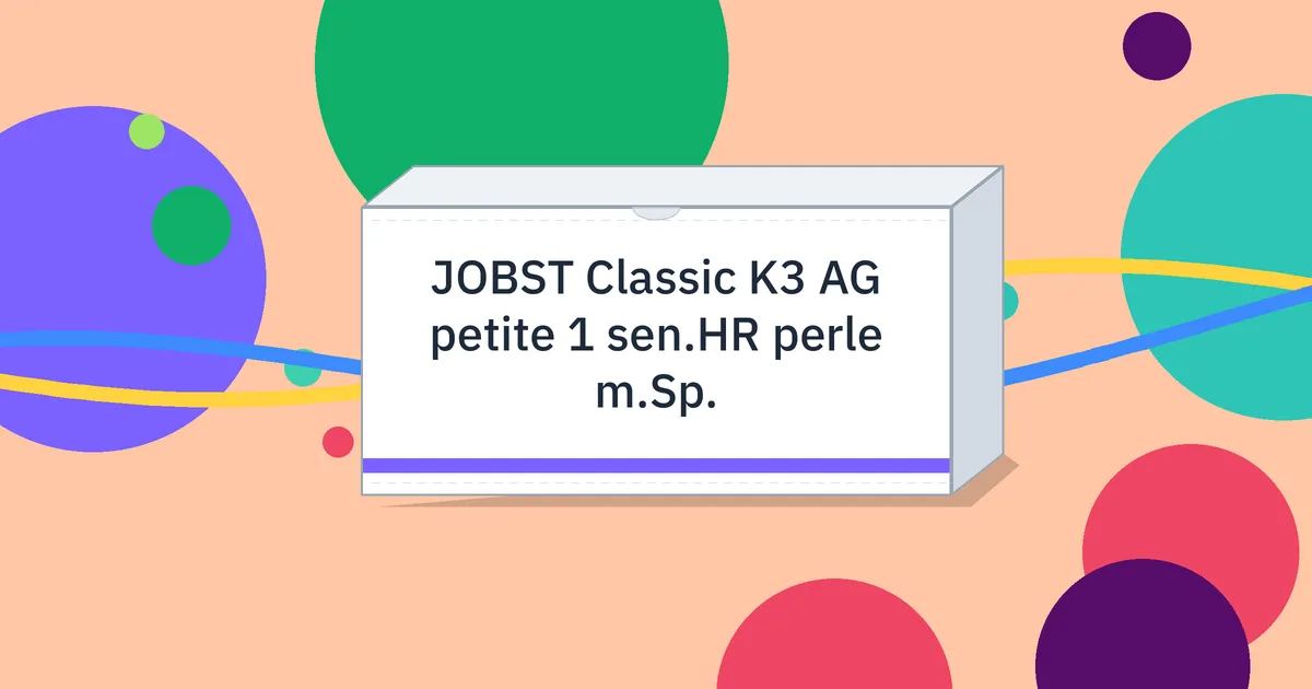 Symbolbild: Packung mit der Aufschrift JOBST Classic K3 AG petite 1 sen.HR perle m.Sp. (PZN 17956300) – Verfügbarkeit und Bezug in Apotheken in Frankfurt am Main
