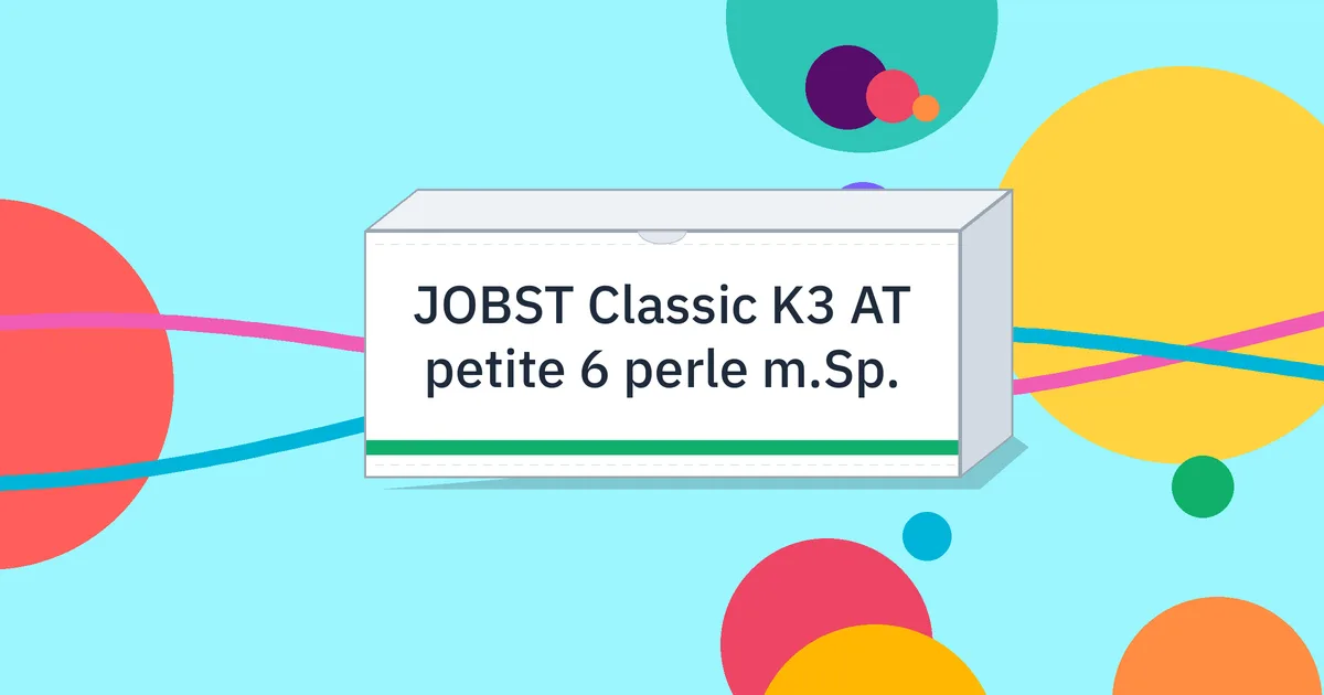 Symbolbild: Packung mit der Aufschrift JOBST Classic K3 AT petite 6 perle m.Sp. (PZN 13077139) – Verfügbarkeit und Bezug in Apotheken in Frankfurt am Main