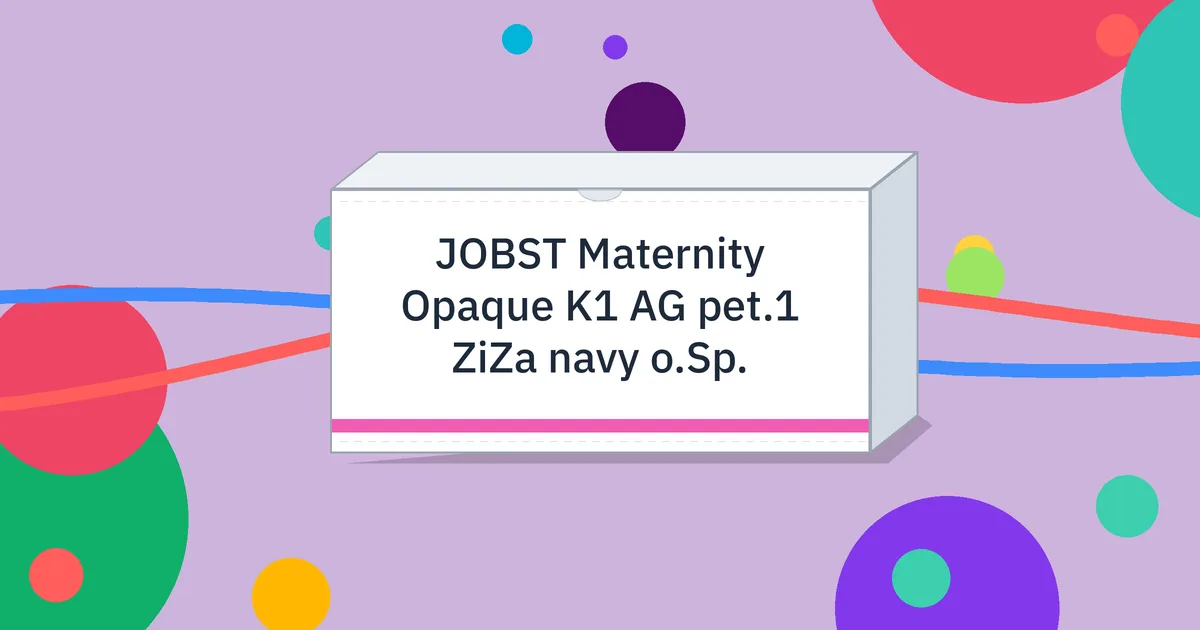 Symbolbild: Packung mit der Aufschrift JOBST Maternity Opaque K1 AG pet.1 ZiZa navy o.Sp. (PZN 15859550) – Verfügbarkeit und Bezug in Apotheken in Frankfurt am Main
