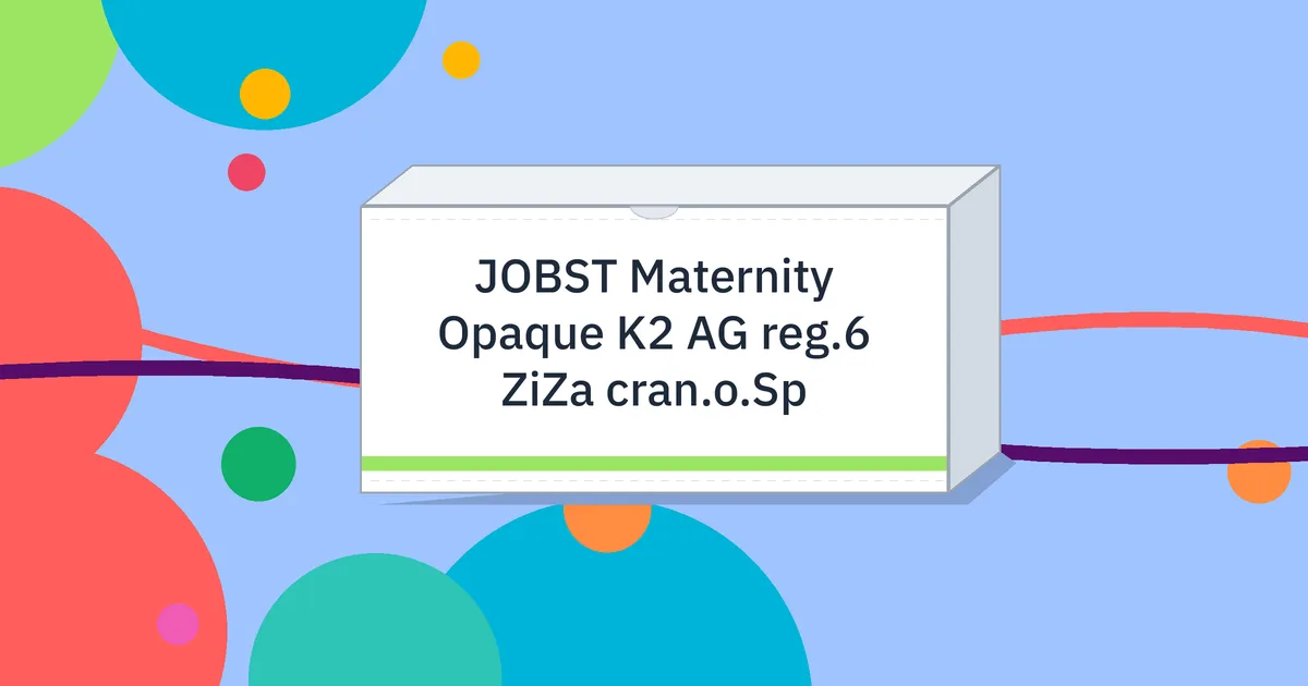 Symbolbild: Packung mit der Aufschrift JOBST Maternity Opaque K2 AG reg.6 ZiZa cran.o.Sp (PZN 15858119) – Verfügbarkeit und Bezug in Apotheken in Frankfurt am Main