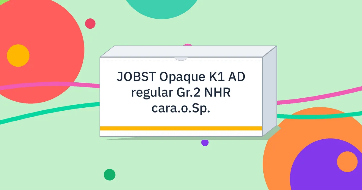 Symbolbild: Packung mit der Aufschrift JOBST Opaque K1 AD regular Gr.2 NHR cara.o.Sp. (PZN 13082488) – Verfügbarkeit und Bezug in Apotheken in Frankfurt am Main