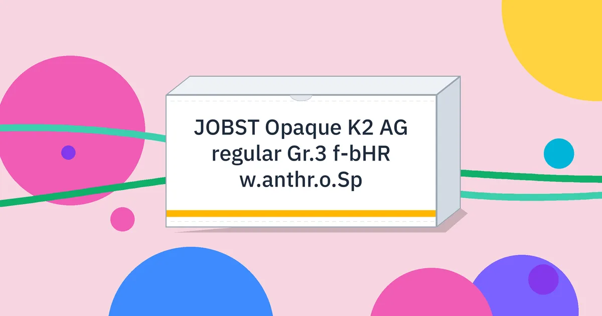 Symbolbild: Packung mit der Aufschrift JOBST Opaque K2 AG regular Gr.3 f-bHR w.anthr.o.Sp (PZN 16283017) – Verfügbarkeit und Bezug in Apotheken in Frankfurt am Main