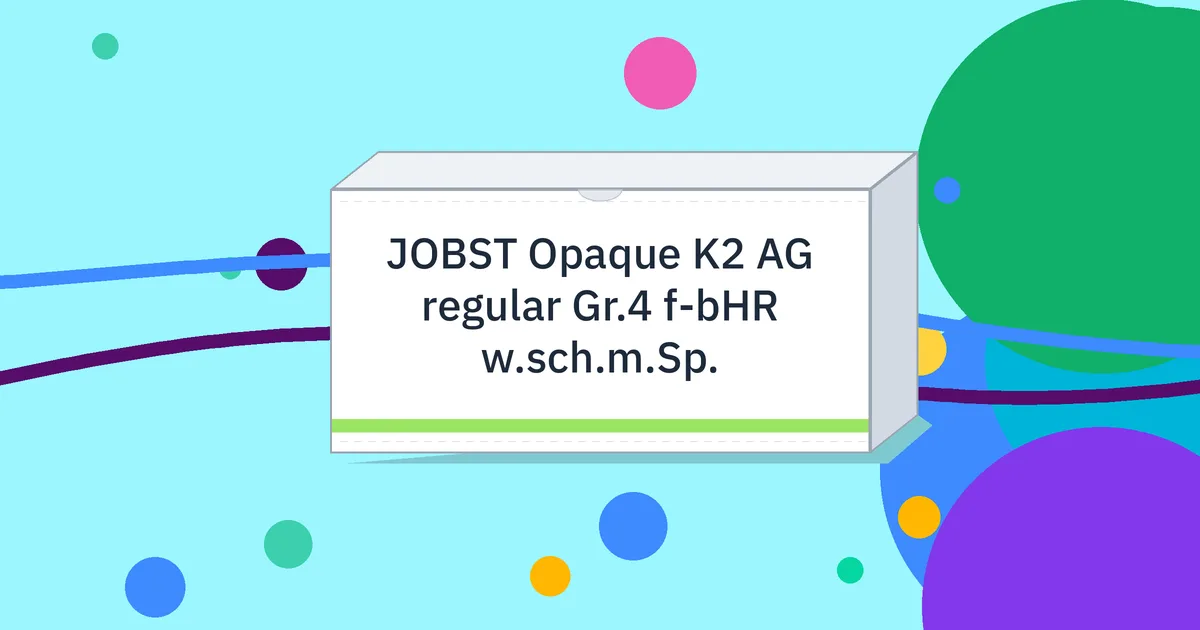 Symbolbild: Packung mit der Aufschrift JOBST Opaque K2 AG regular Gr.4 f-bHR w.sch.m.Sp. (PZN 11253508) – Verfügbarkeit und Bezug in Apotheken in Frankfurt am Main